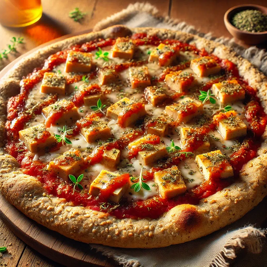 Pełnoziarnista pizza z sosem słodko-kwaśnym i tofu – zdrowa i pyszna ...