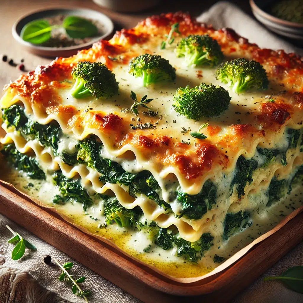 Lazania szpinakowo-brokułowa – zielone danie pełne zdrowia i smaku